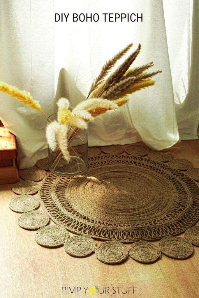 Jute Teppich selber machen | runder DIY Boho Teppich - Pimp Your Stuff